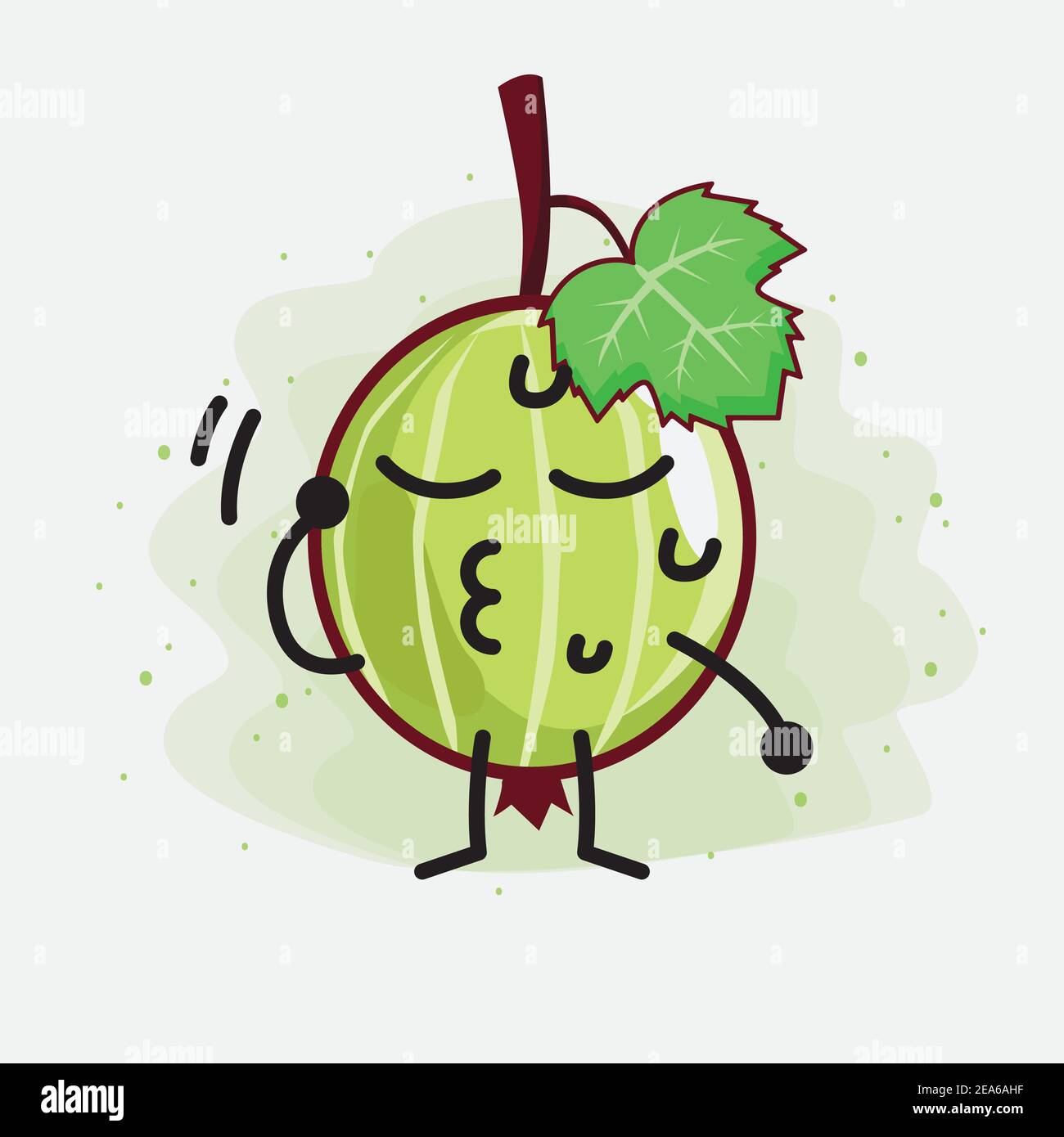 An illustration of Cute Gooseberry Fruit Mascot Character Stock Vector ...