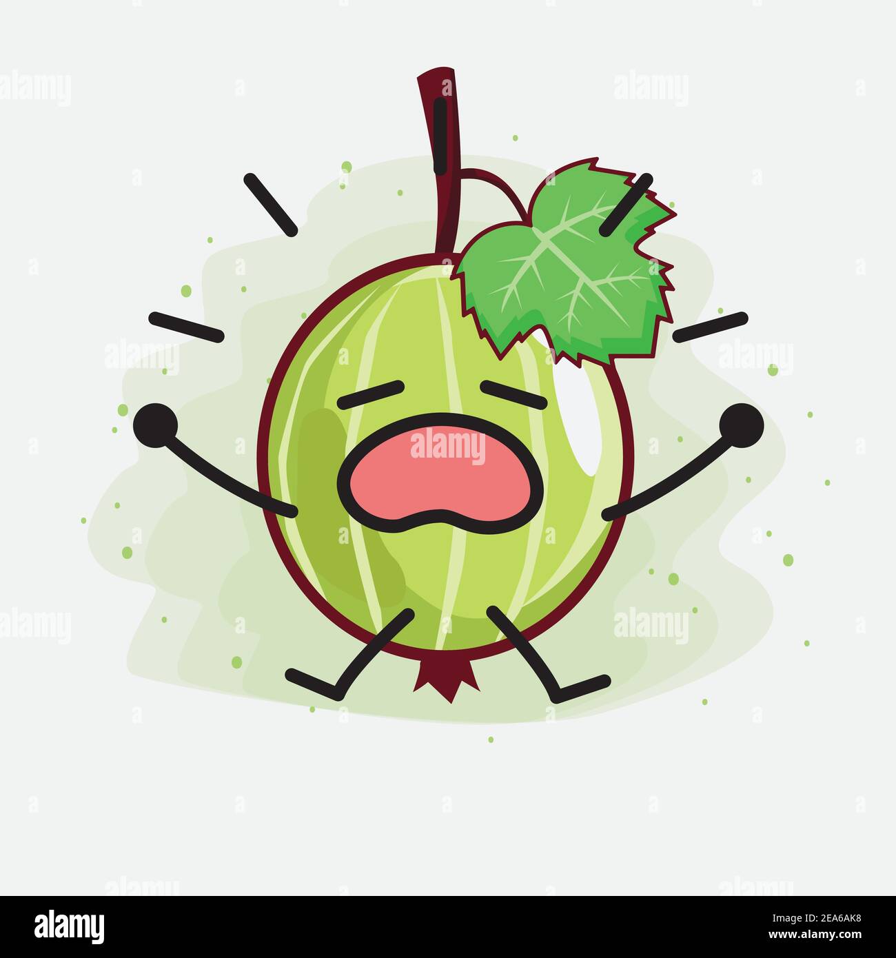 An illustration of Cute Gooseberry Fruit Mascot Character Stock Vector ...