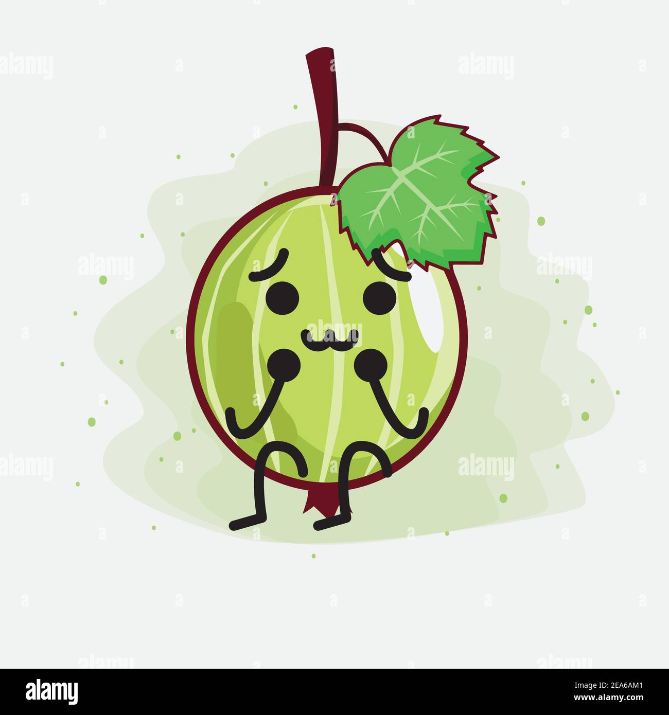 An illustration of Cute Gooseberry Fruit Mascot Character Stock Vector ...