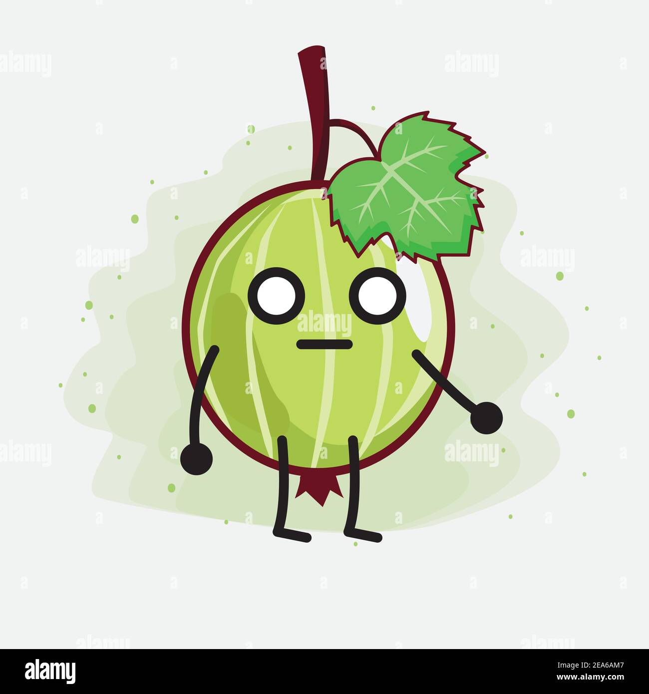 An illustration of Cute Gooseberry Fruit Mascot Character Stock Vector ...