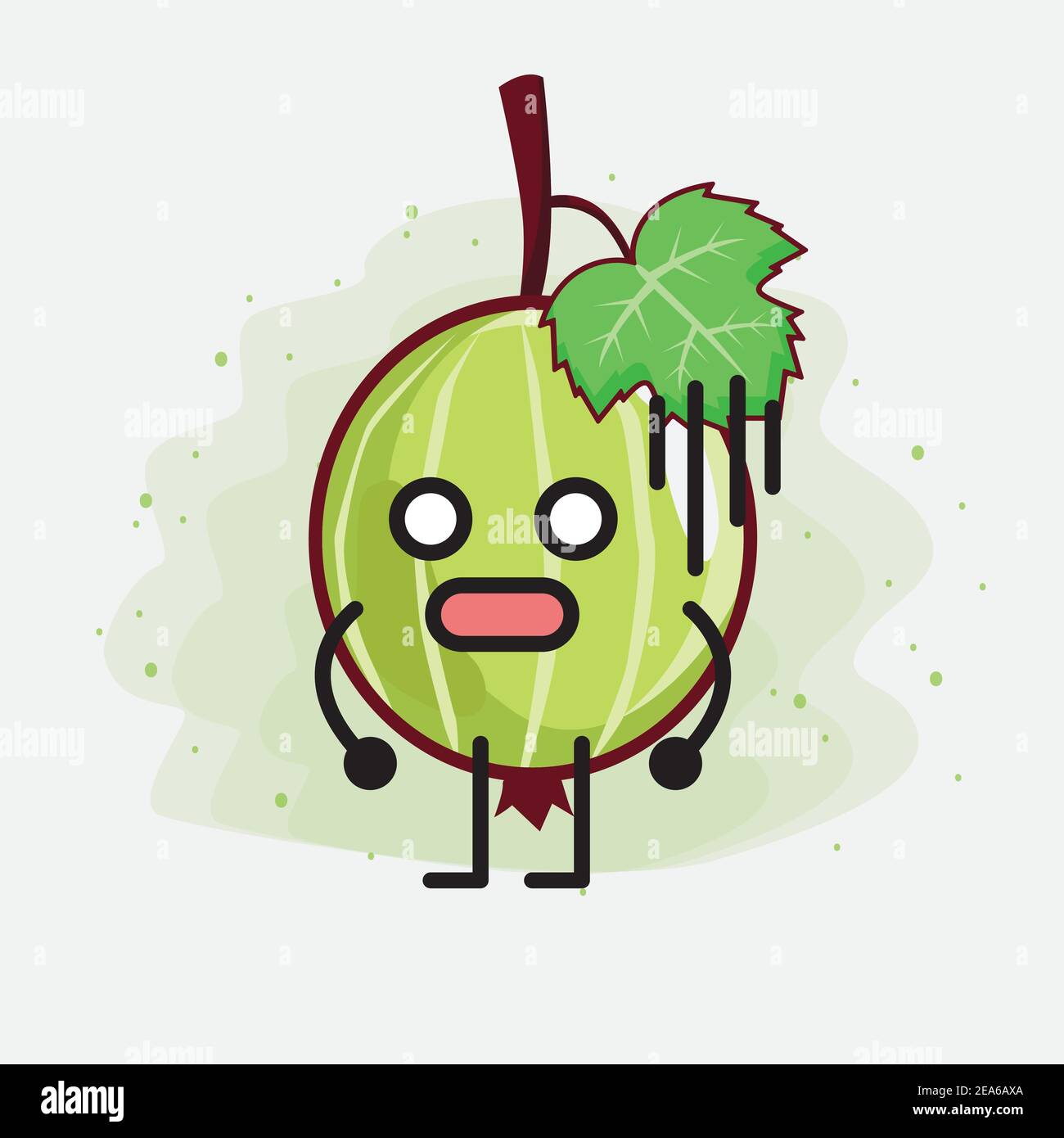 An illustration of Cute Gooseberry Fruit Mascot Character Stock Vector ...