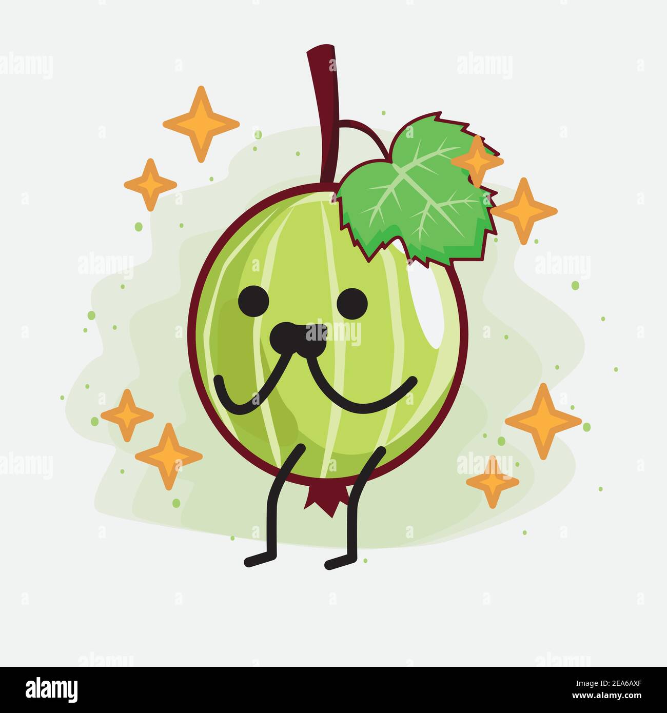 An illustration of Cute Gooseberry Fruit Mascot Character Stock Vector ...