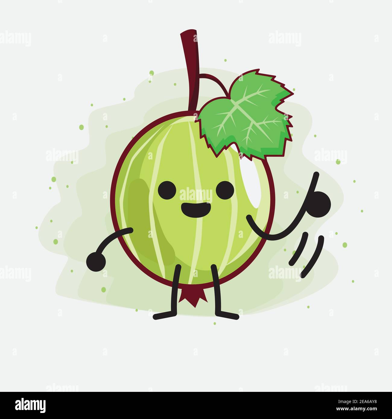 An illustration of Cute Gooseberry Fruit Mascot Character Stock Vector ...