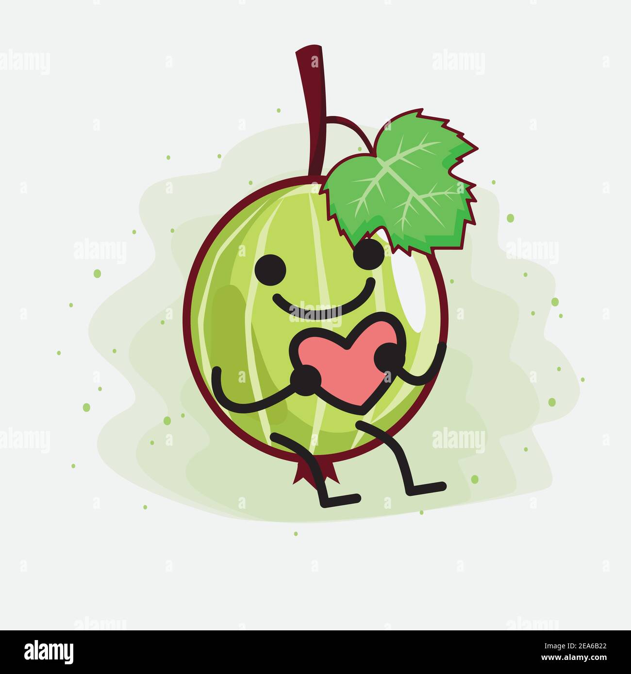An illustration of Cute Gooseberry Fruit Mascot Character Stock Vector ...