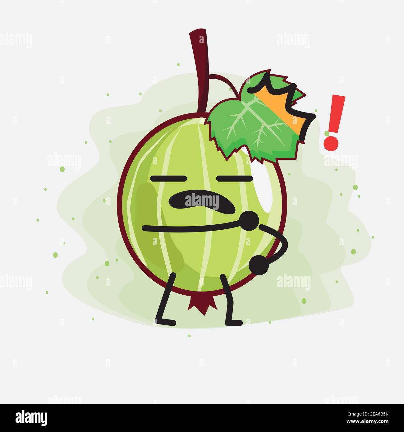 An illustration of Cute Gooseberry Fruit Mascot Character Stock Vector ...