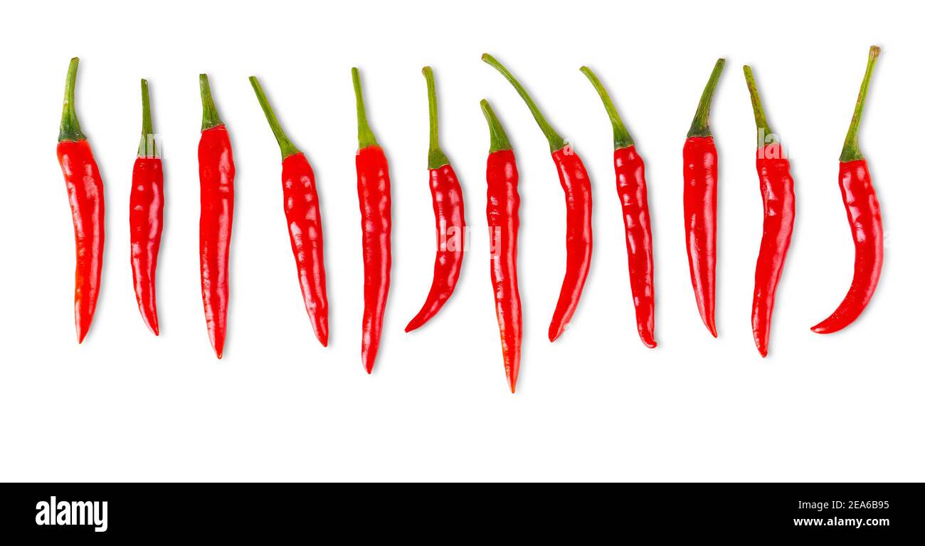 the number of red chili peppers isolated on white Stock Photo - Alamy