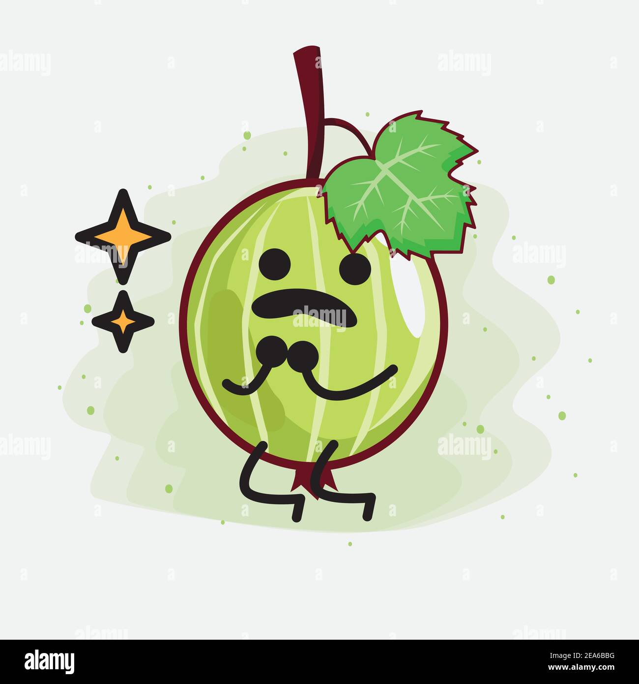 An illustration of Cute Gooseberry Fruit Mascot Character Stock Vector ...