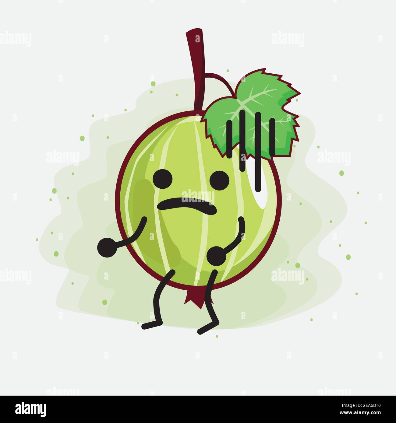 An illustration of Cute Gooseberry Fruit Mascot Character Stock Vector ...