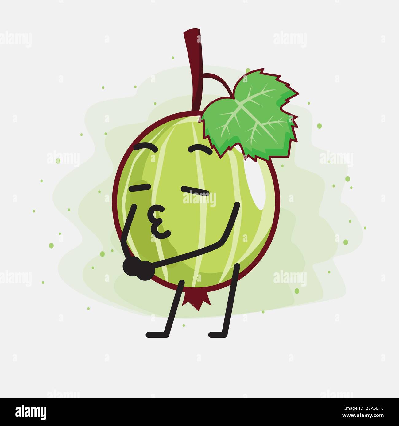 An illustration of Cute Gooseberry Fruit Mascot Character Stock Vector ...