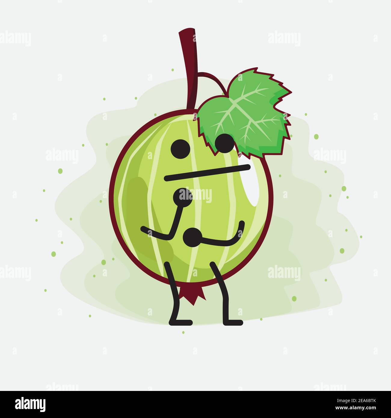 An illustration of Cute Gooseberry Fruit Mascot Character Stock Vector ...