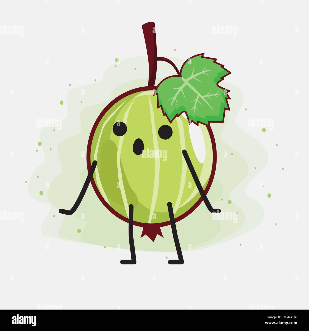 An illustration of Cute Gooseberry Fruit Mascot Character Stock Vector ...