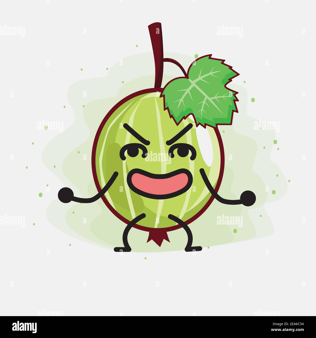 An illustration of Cute Gooseberry Fruit Mascot Character Stock Vector ...