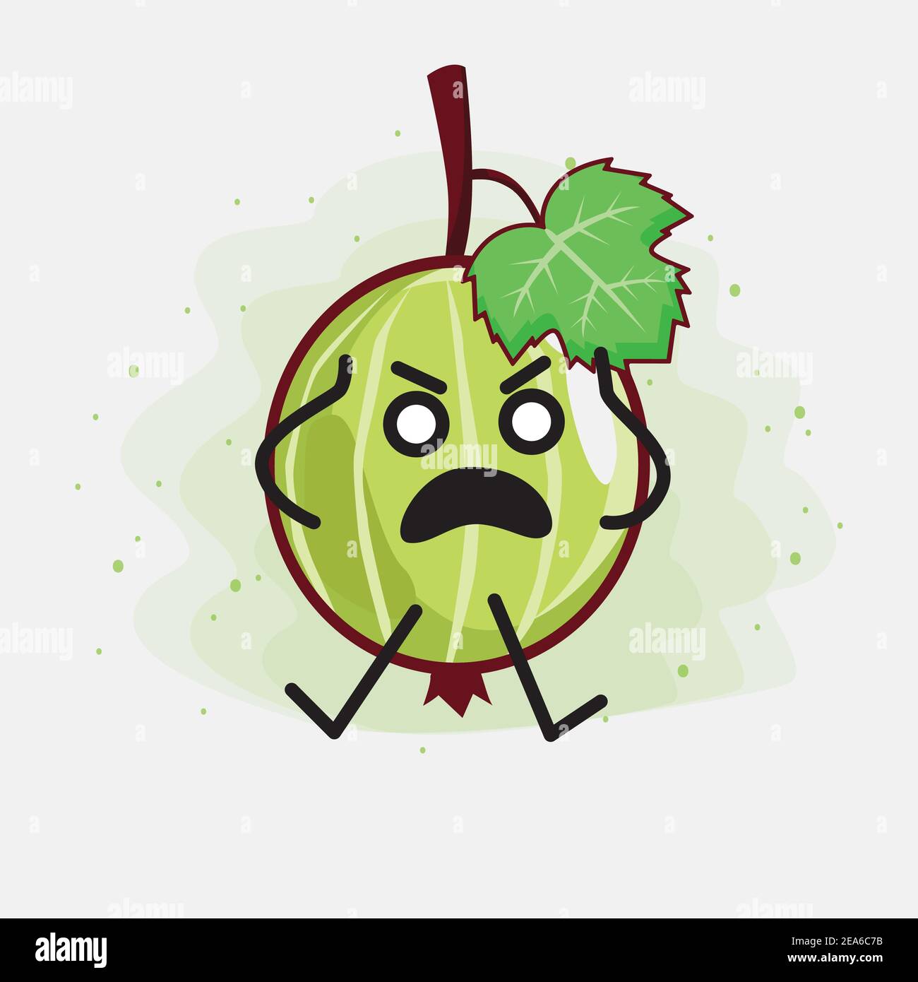 An illustration of Cute Gooseberry Fruit Mascot Character Stock Vector ...