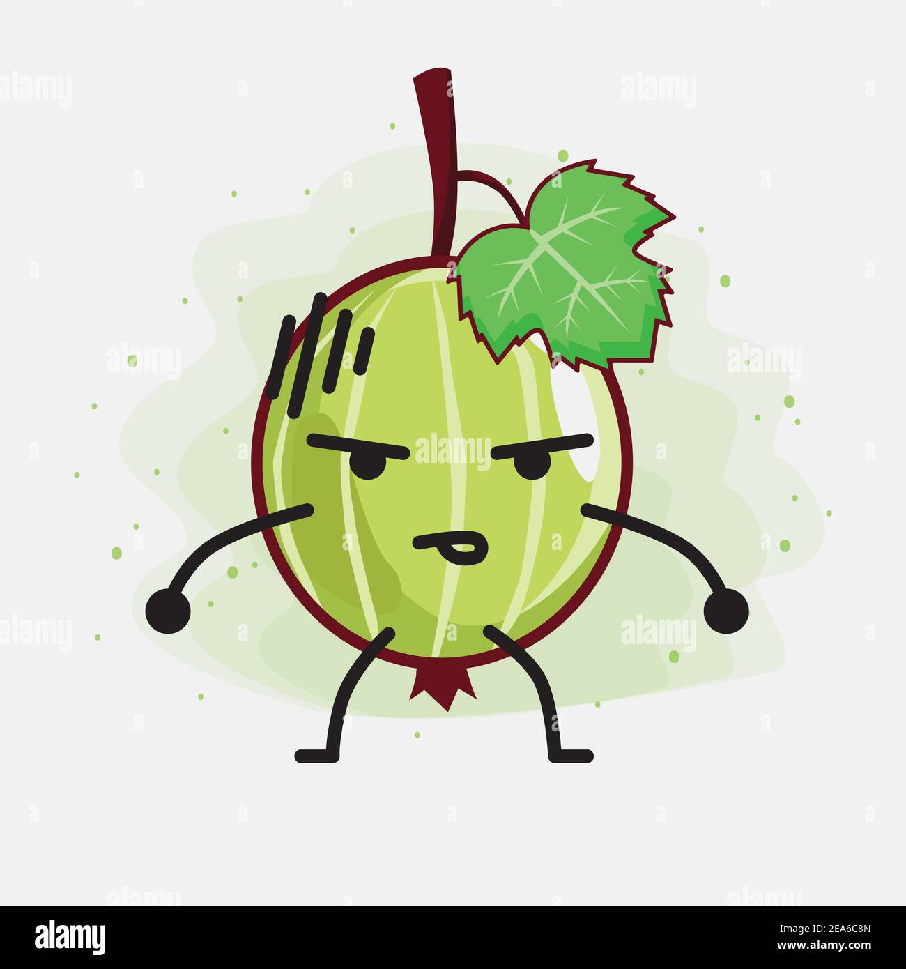 An illustration of Cute Gooseberry Fruit Mascot Character Stock Vector ...