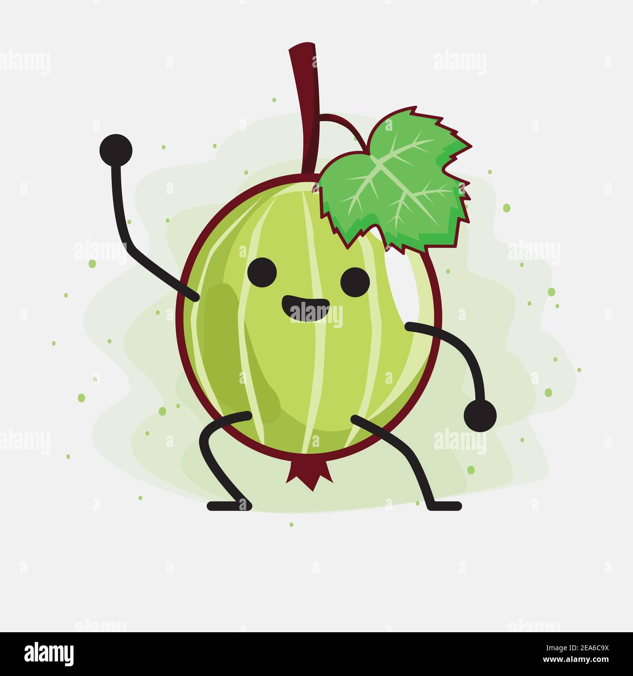 An illustration of Cute Gooseberry Fruit Mascot Character Stock Vector ...