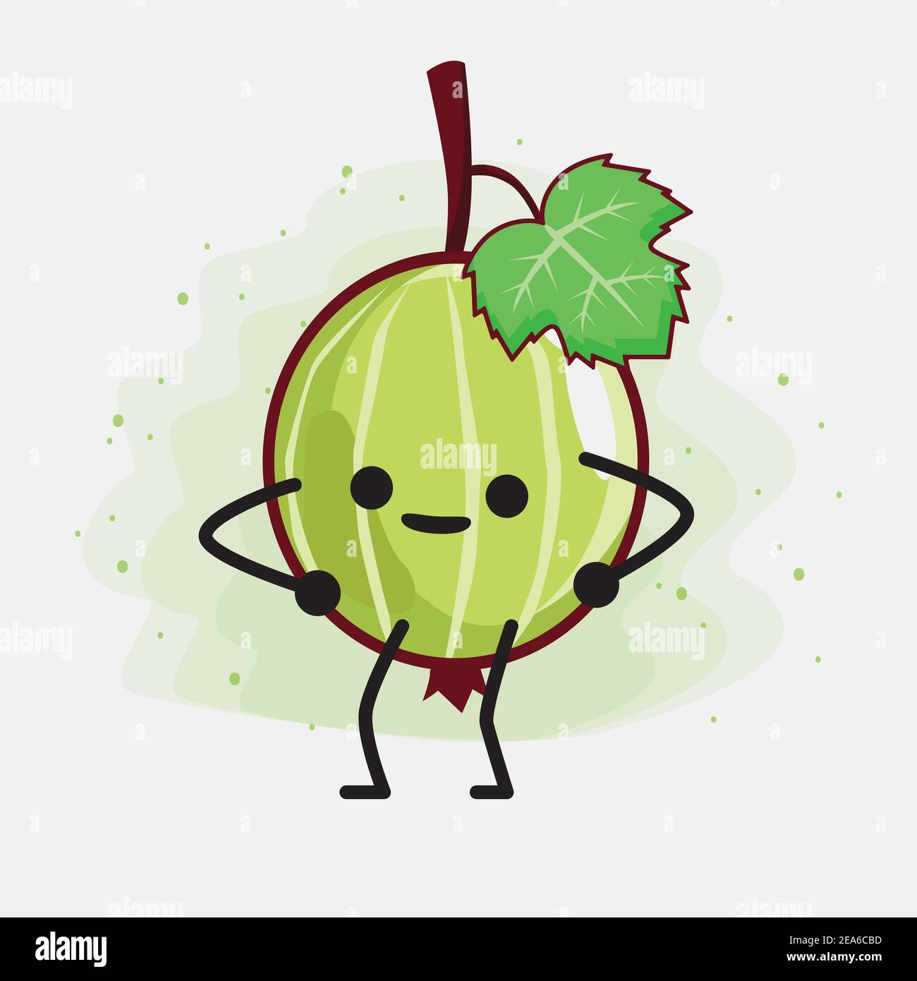 An illustration of Cute Gooseberry Fruit Mascot Character Stock Vector ...