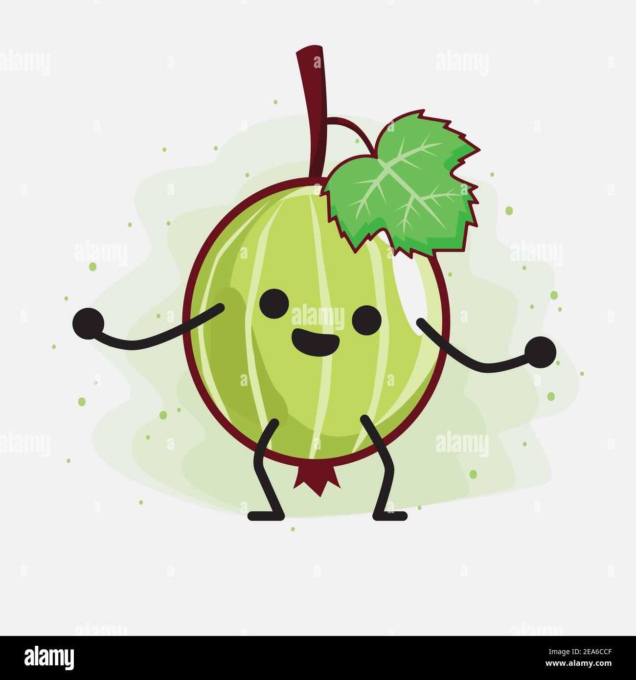 An illustration of Cute Gooseberry Fruit Mascot Character Stock Vector ...