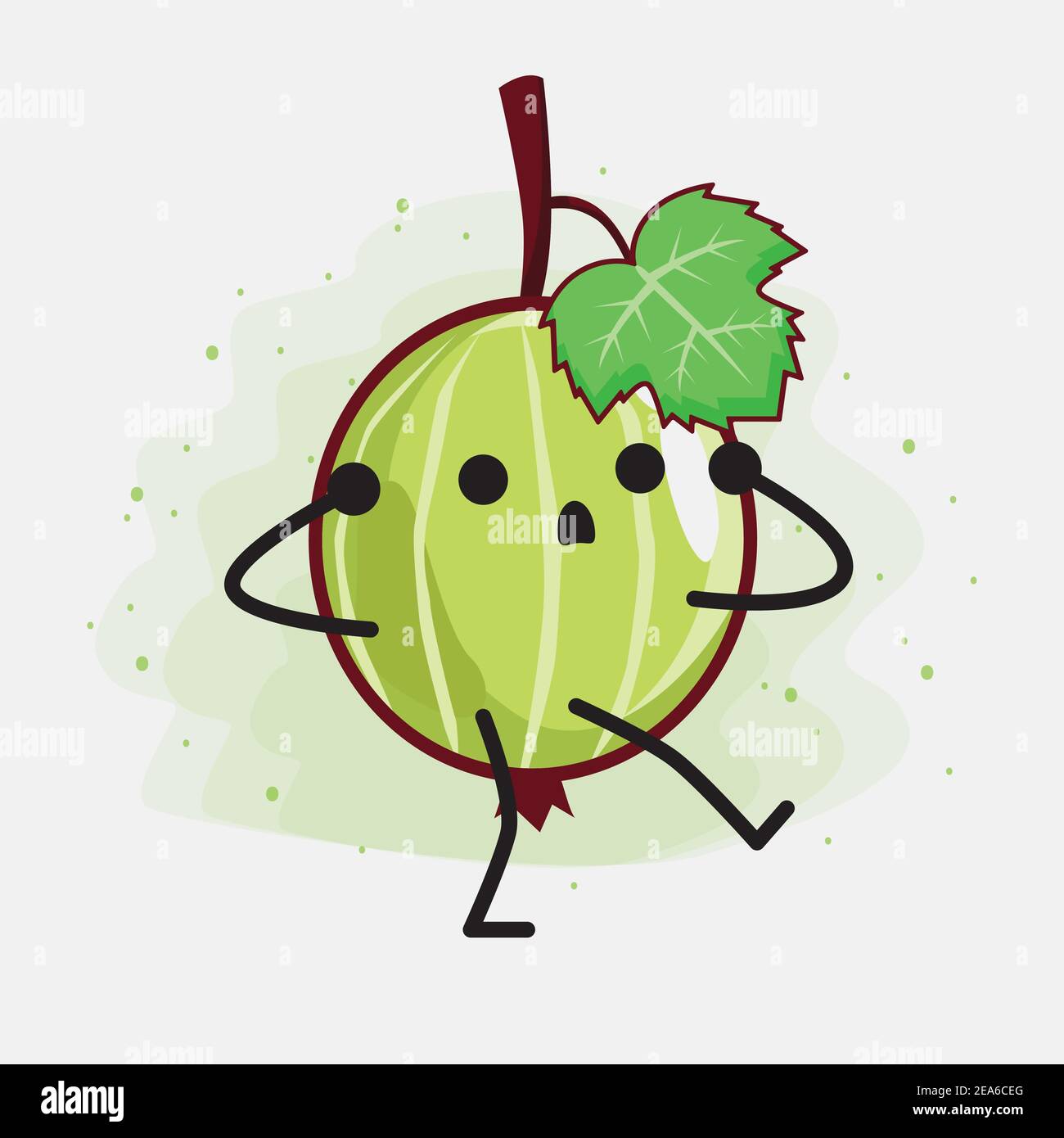 An illustration of Cute Gooseberry Fruit Mascot Character Stock Vector ...