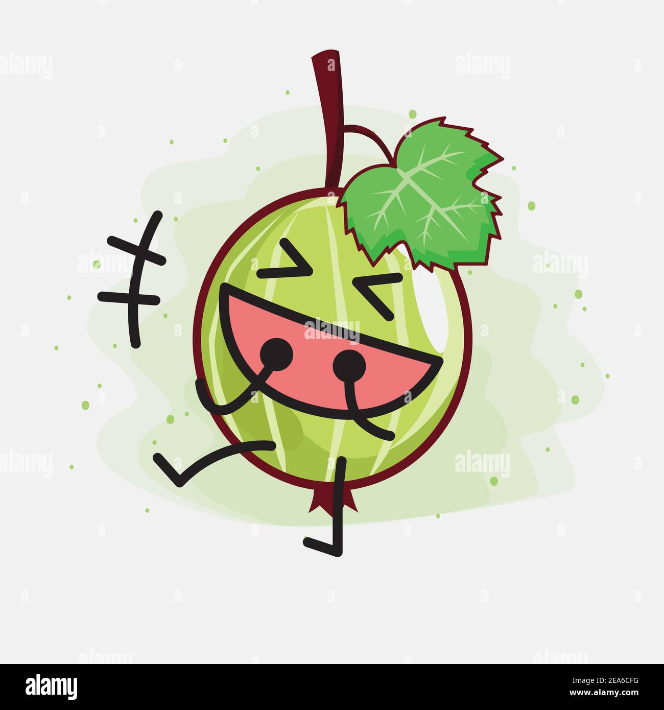 An illustration of Cute Gooseberry Fruit Mascot Character Stock Vector ...