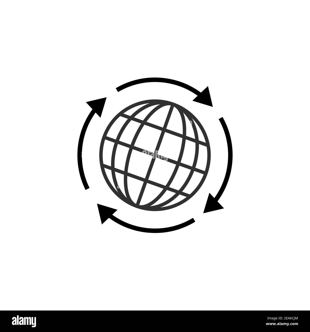 Globe with arrows line icon for web, mobile and infographics. Vector ...