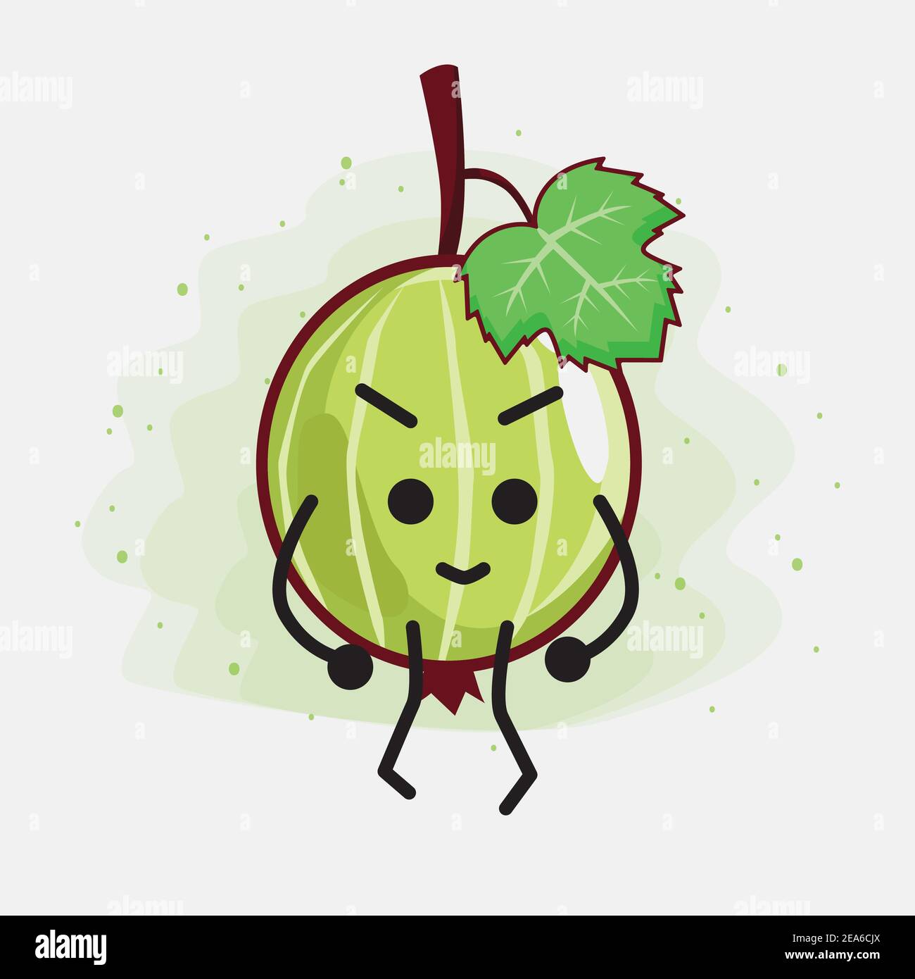 An illustration of Cute Gooseberry Fruit Mascot Character Stock Vector ...