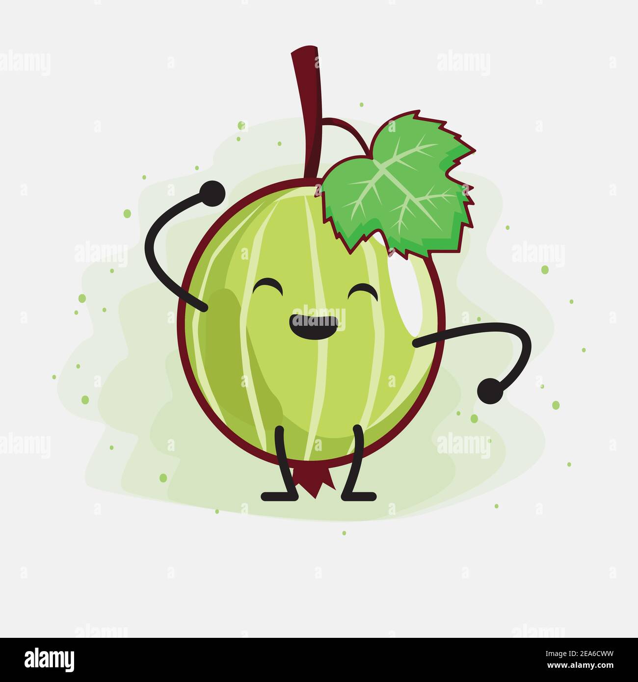 An illustration of Cute Gooseberry Fruit Mascot Character Stock Vector ...