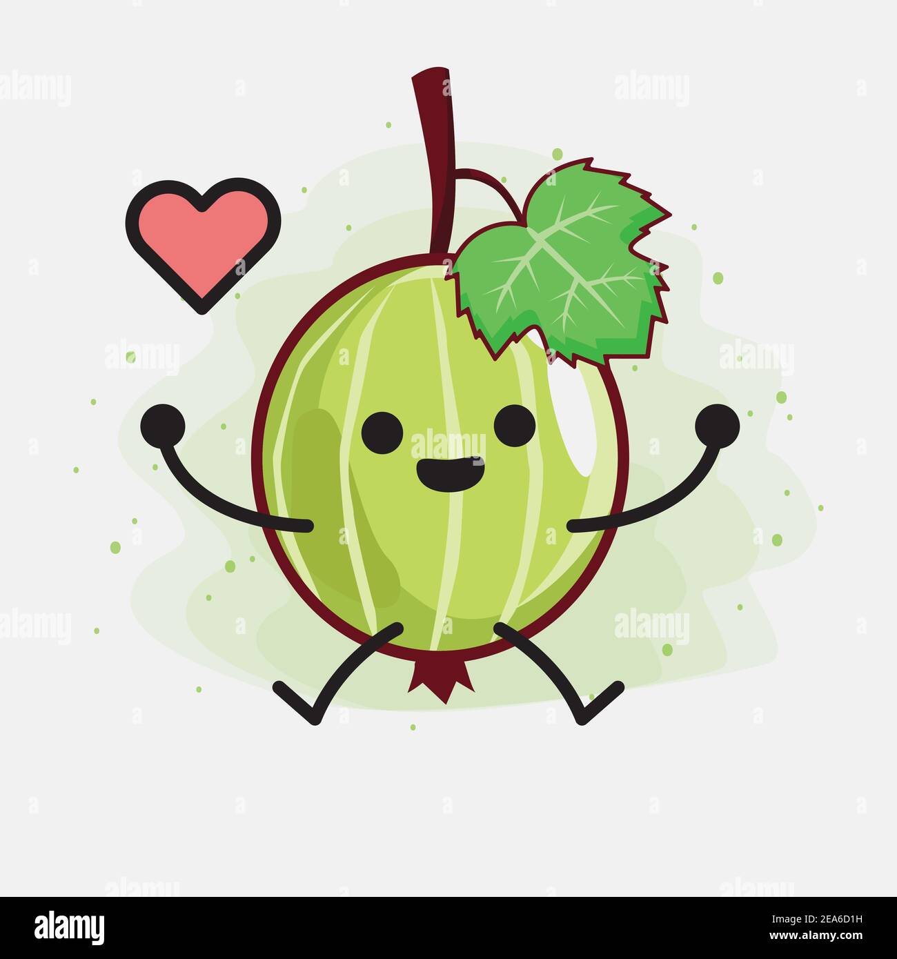 An illustration of Cute Gooseberry Fruit Mascot Character Stock Vector ...