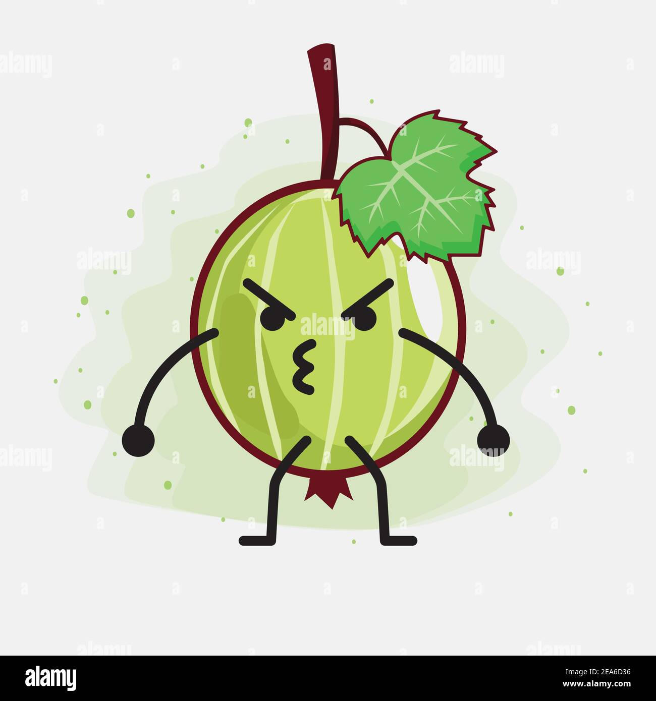 An illustration of Cute Gooseberry Fruit Mascot Character Stock Vector ...