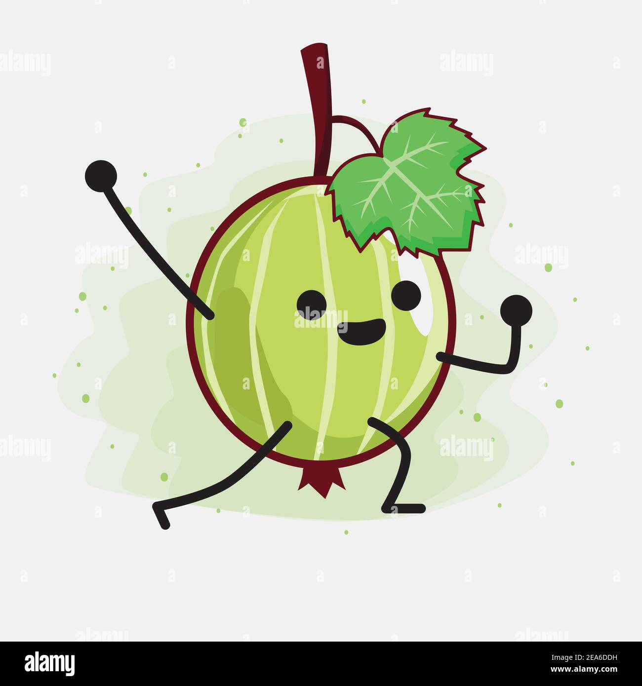An illustration of Cute Gooseberry Fruit Mascot Character Stock Vector ...