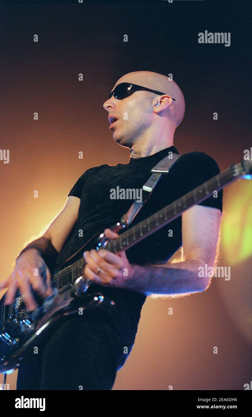 Joe Satriani on stage during his G3 Concert held at the Birmingham NEC ...