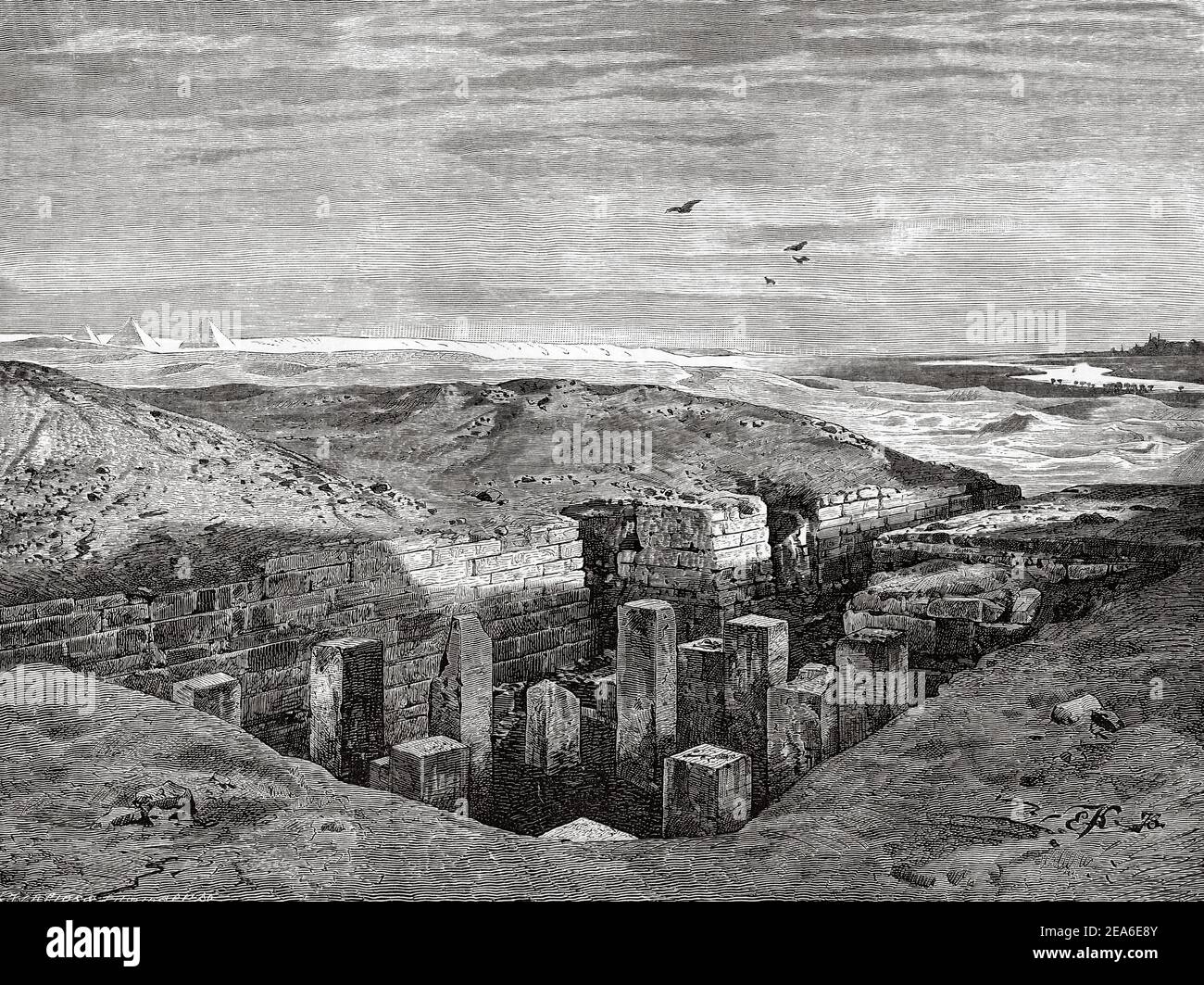 Mastaba of Ti. Archeological remains. Saqqara necropolis. It was ...