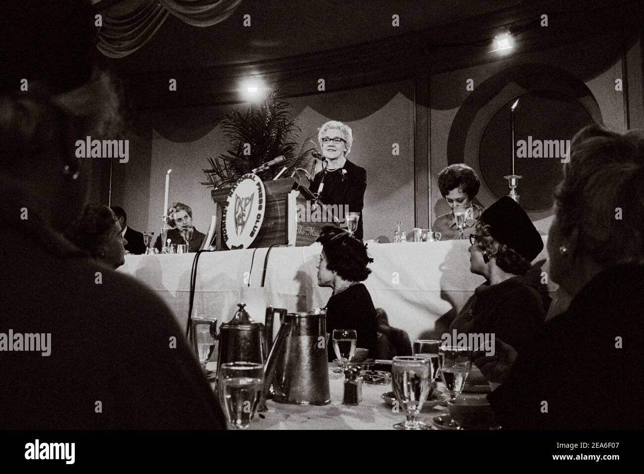 Margaret C. Smith at Women's National Press Club luncheon. USA. January ...