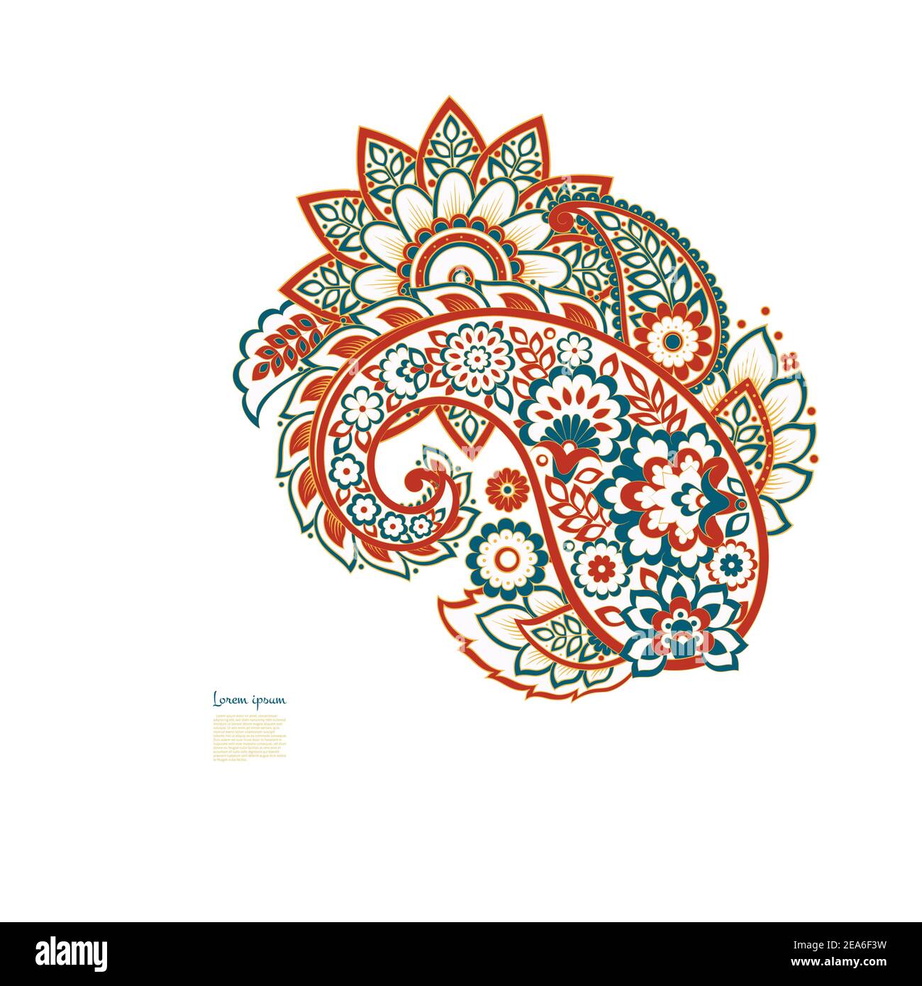 Paisley vector isolated pattern. Floral Vintage illustration Stock ...