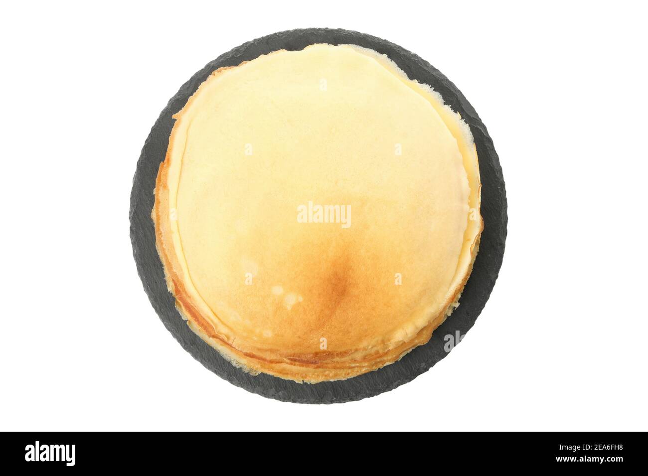 Tray with thin pancakes isolated on white background Stock Photo - Alamy
