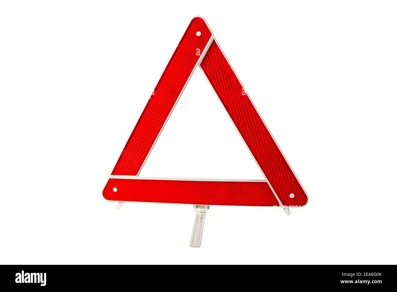 Red emergency triangle on white background Stock Photo - Alamy