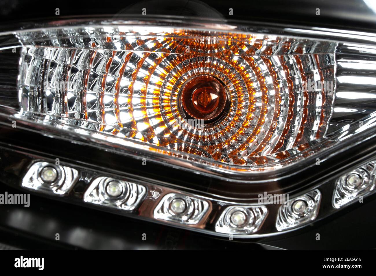 Car headlight with led lamps Stock Photo - Alamy