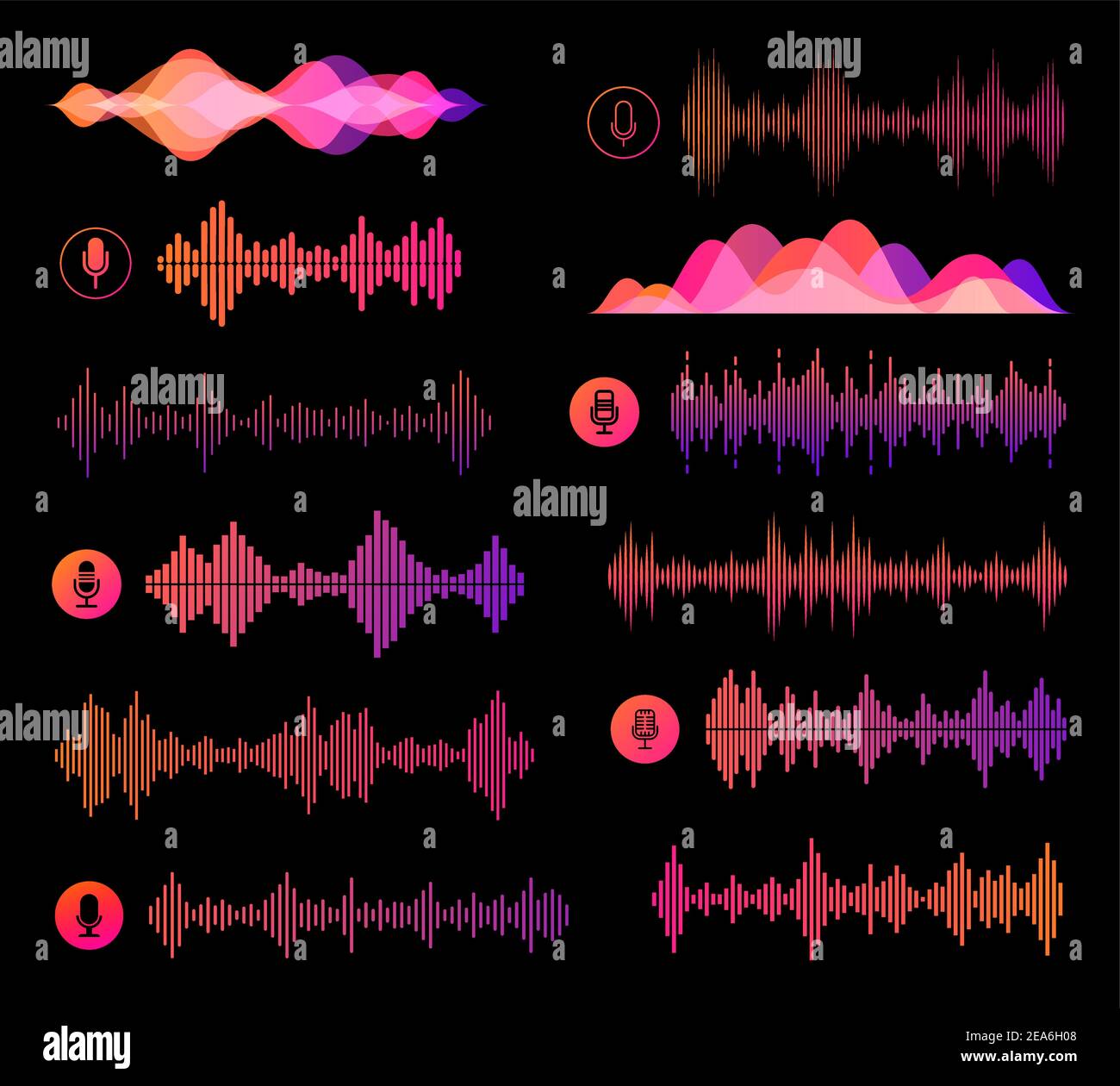Voice recognition soundwaves vector design of ai and smart technologies ...