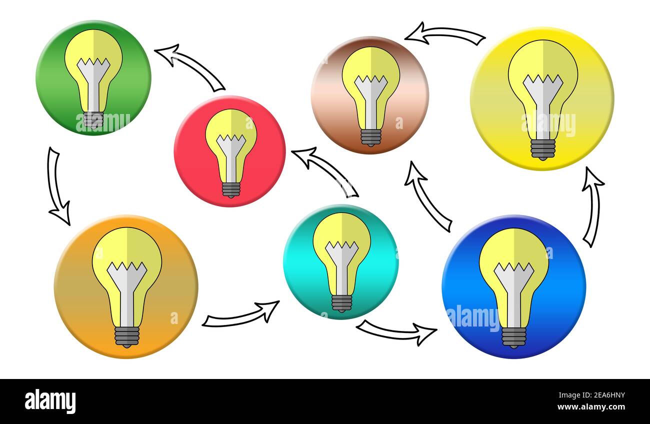 Illustration of an ideas sharing concept Stock Photo - Alamy