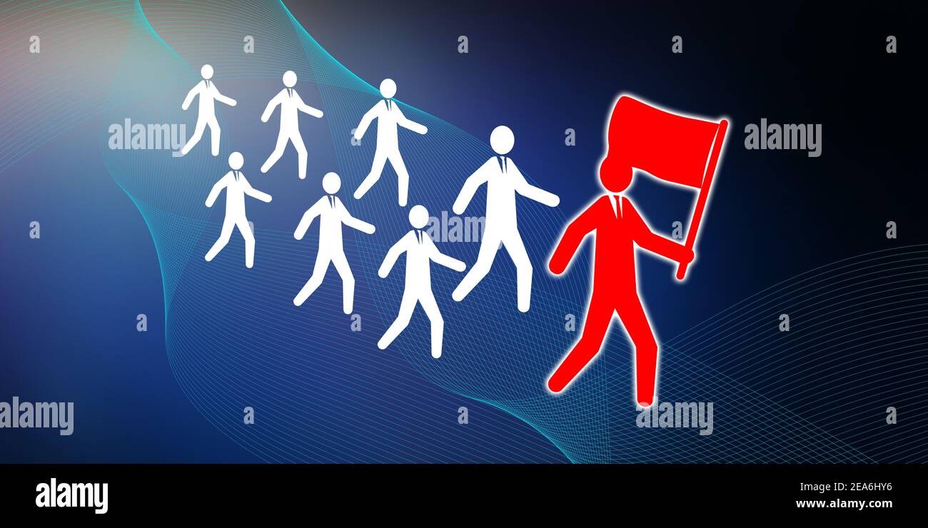 Illustration of a leadership concept Stock Photo - Alamy