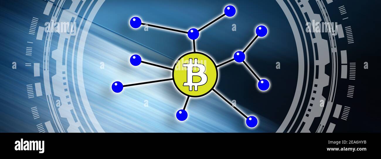 Illustration of a bitcoin concept Stock Photo - Alamy