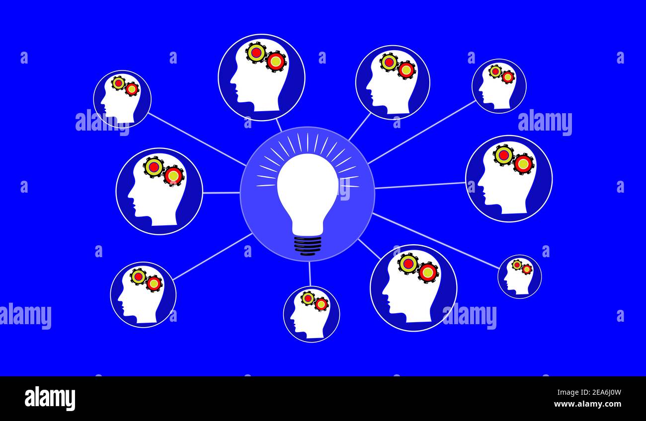 Illustration of a brainstorming concept Stock Photo - Alamy