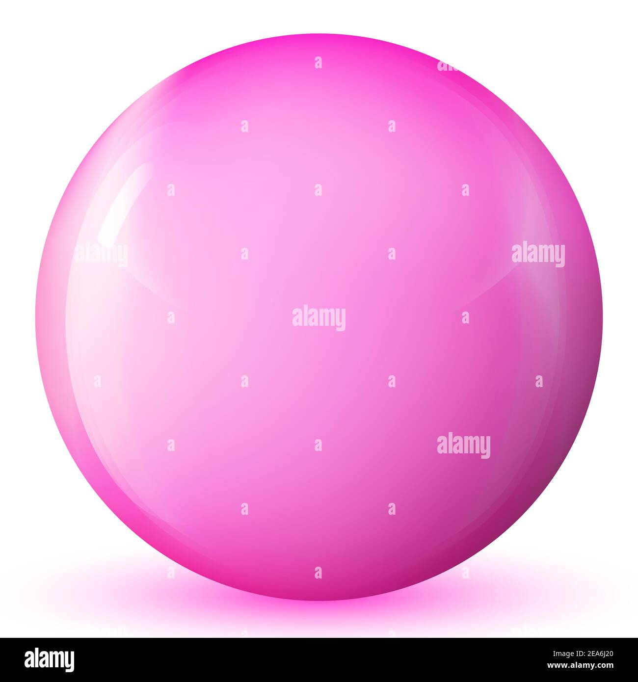 Glass pink ball or precious pearl. Glossy realistic ball, 3D abstract ...