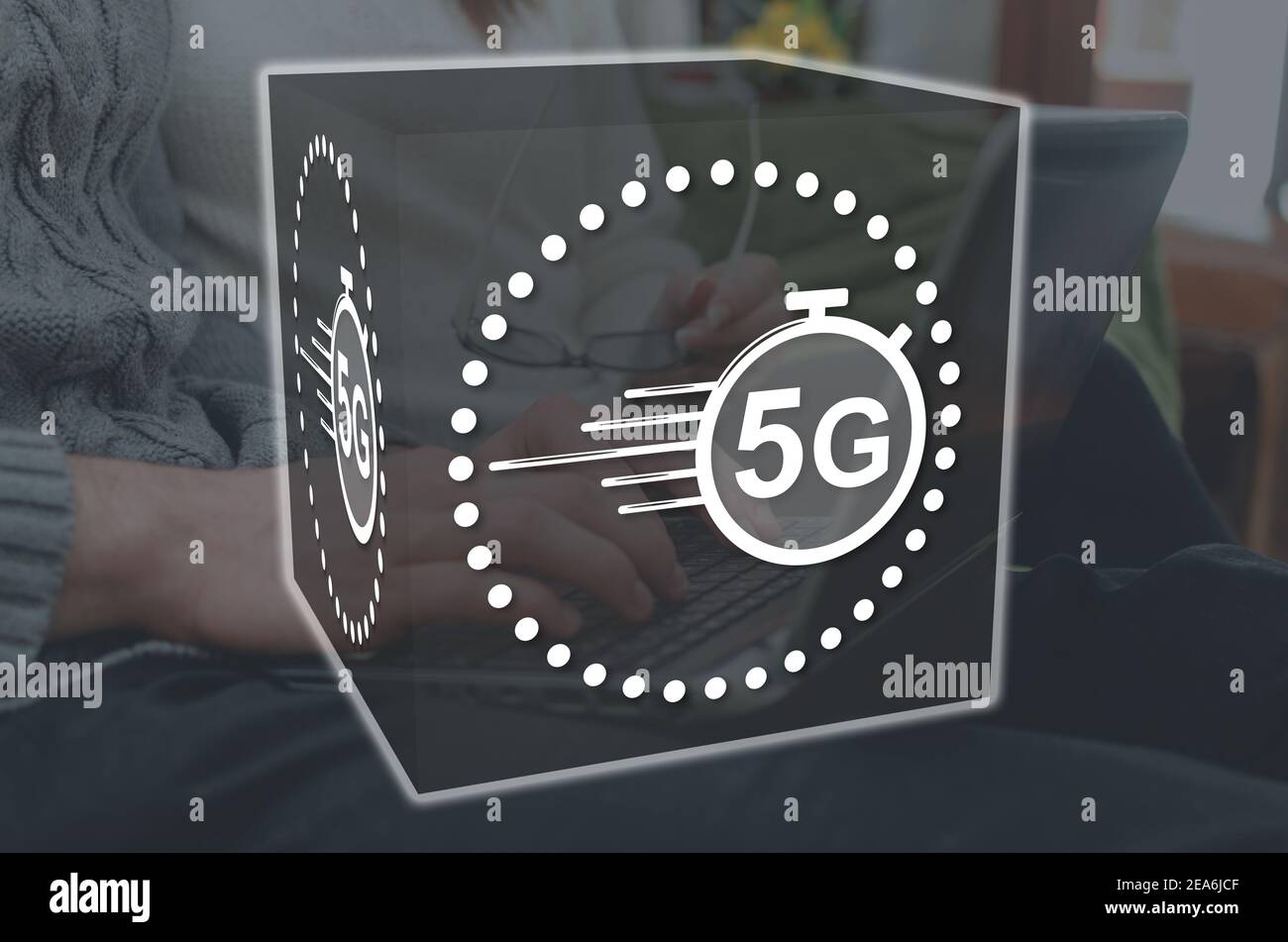 5g concept illustrated by a picture on background Stock Photo - Alamy