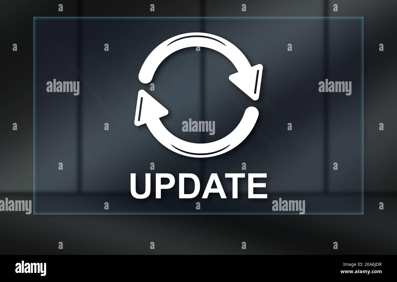 Update concept on dark background Stock Photo - Alamy