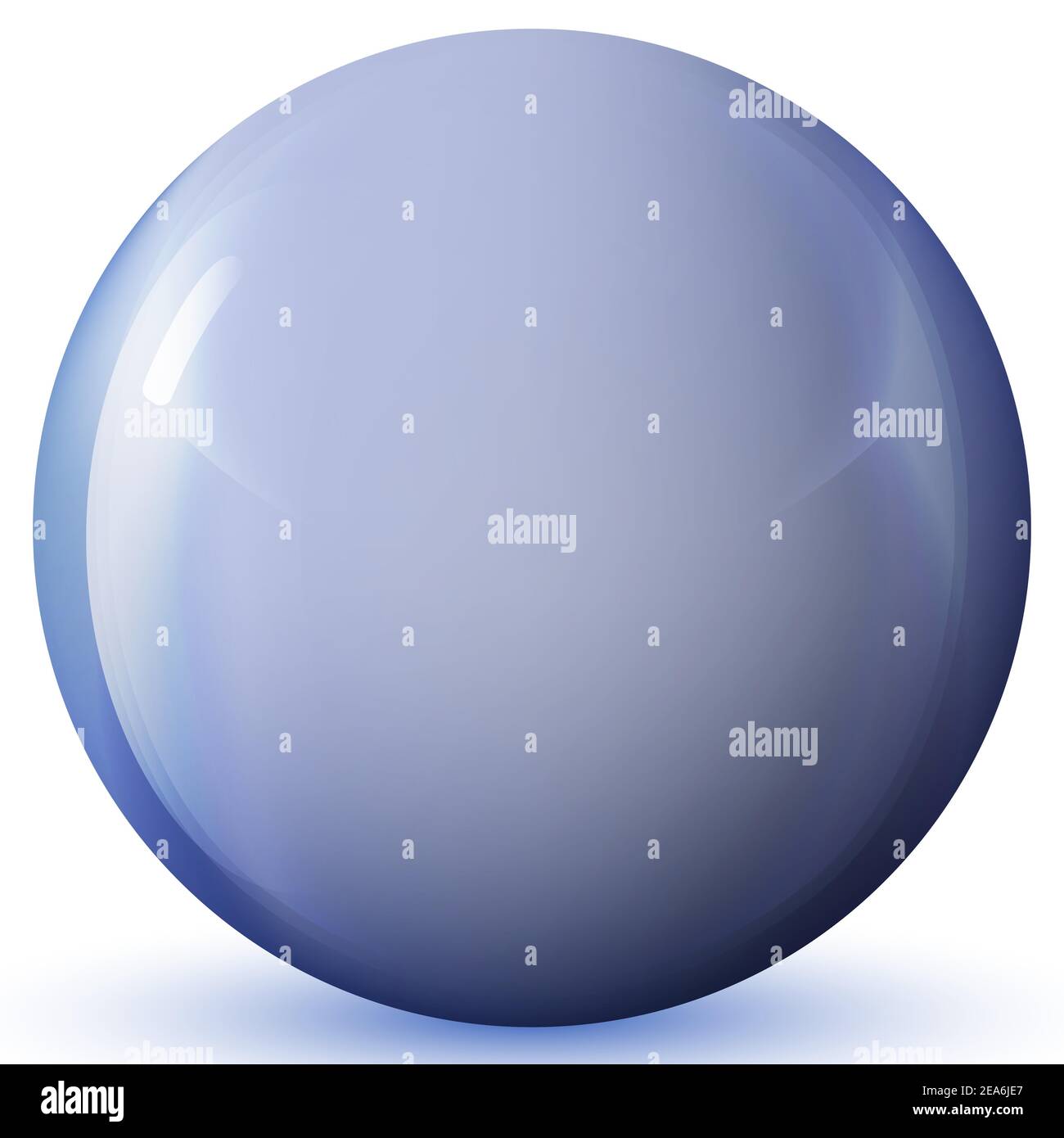 Glass blue ball or precious pearl. Glossy realistic ball, 3D abstract ...