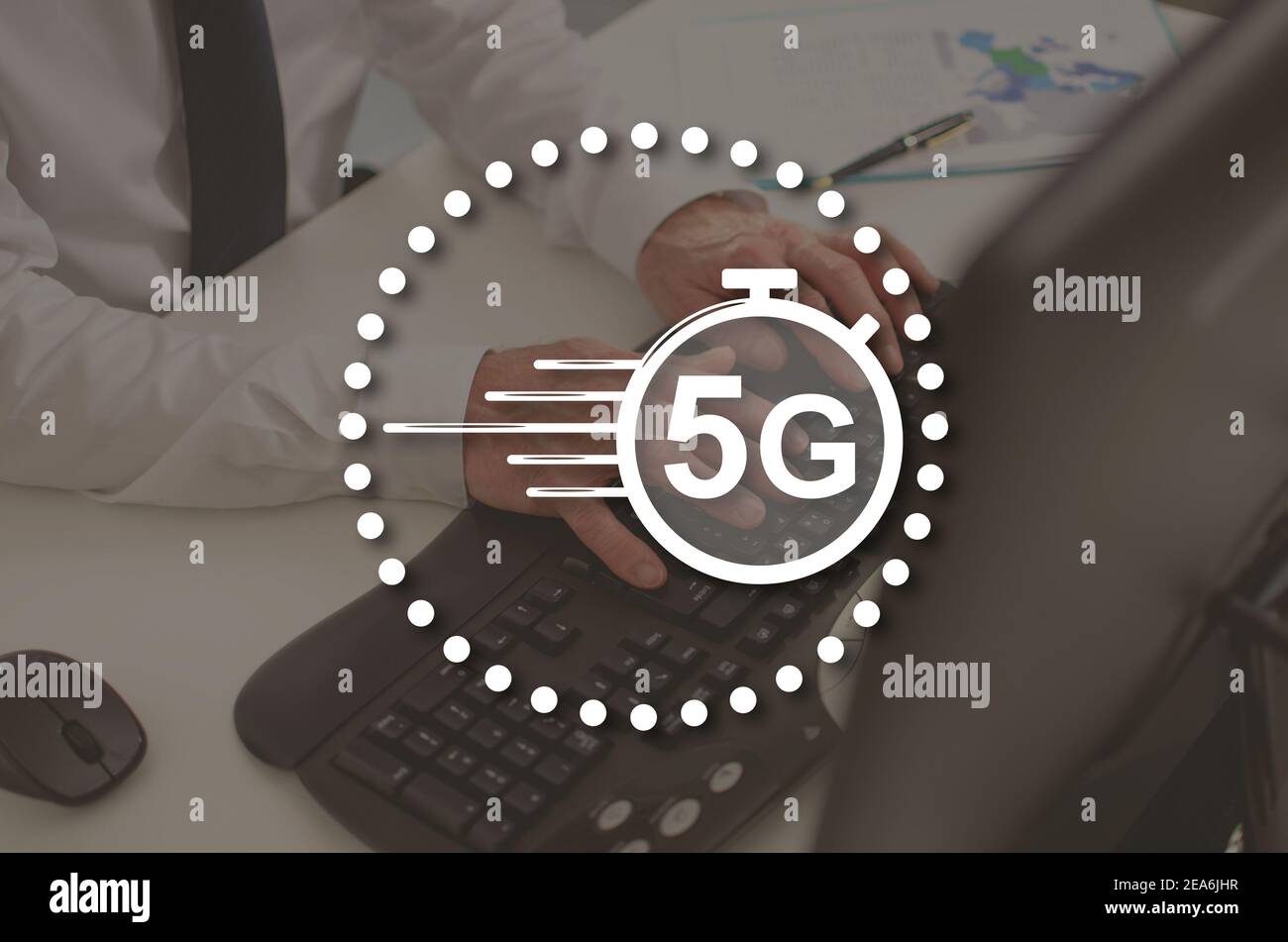 5g concept illustrated by a picture on background Stock Photo - Alamy