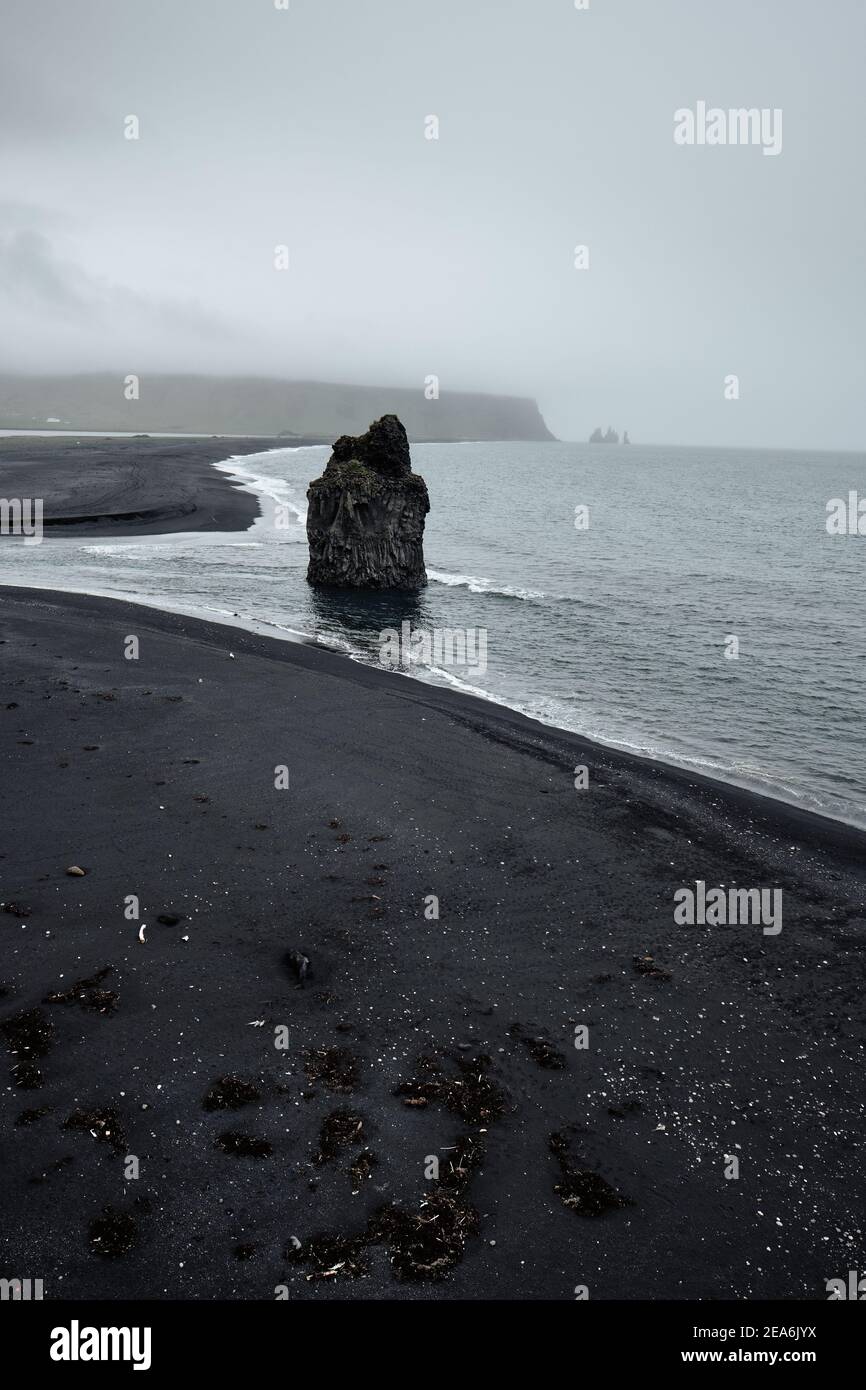 Reynisfjara viewpoint - The black sand beach and Arnardrangur basalt ...