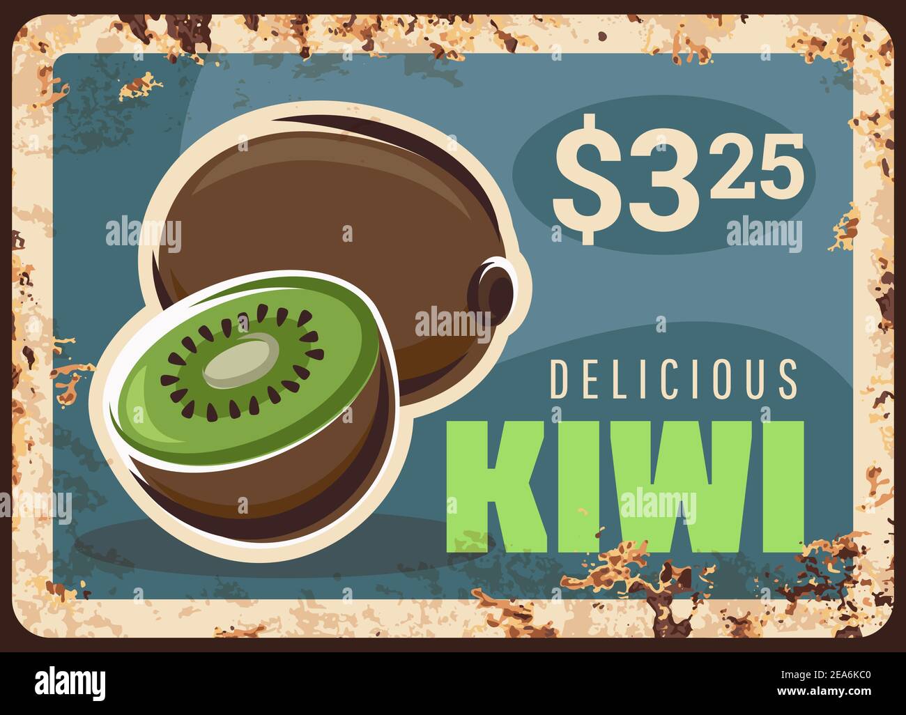 Fruits in plate kiwi Stock Vector Images - Alamy