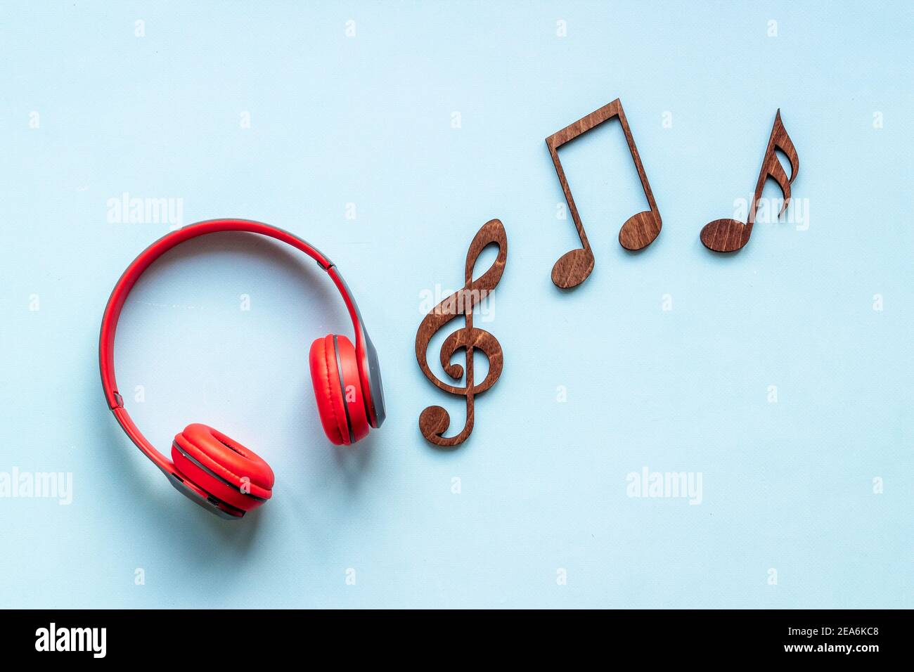 Headphones with musical notes. Listen to the music concept Stock Photo ...