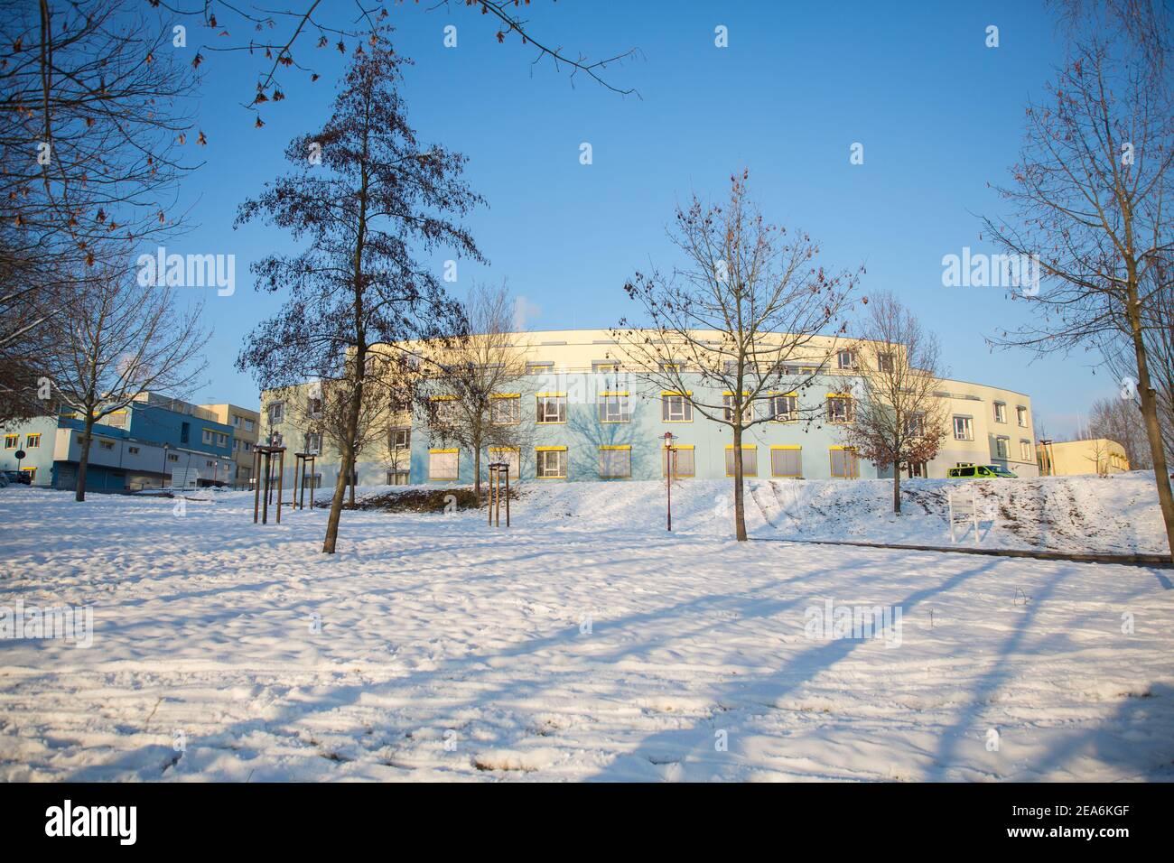 hospital in the snow Stock Photo - Alamy
